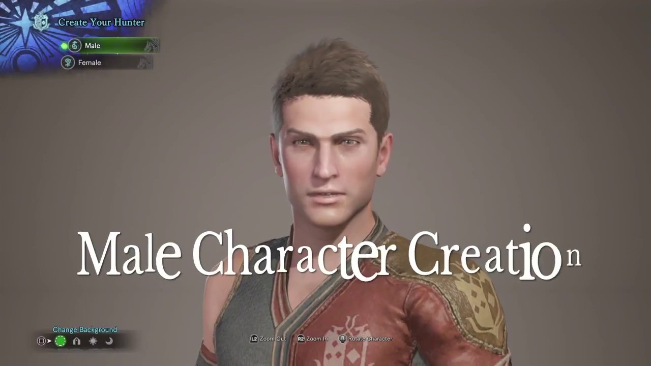 Monster Hunter World Male Character Creation - YouTube