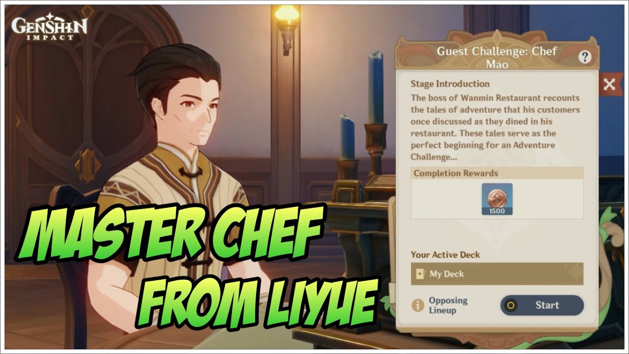 How to Beat Chef Mao (Guest Challenge) at TCG - Genshin Impact - YouTube