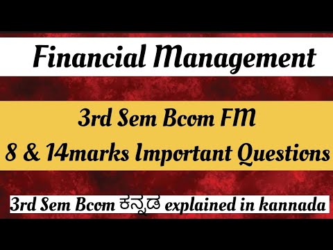 3rd Sem Bcom Financial Management 8 and 14 marks Important Questions ...
