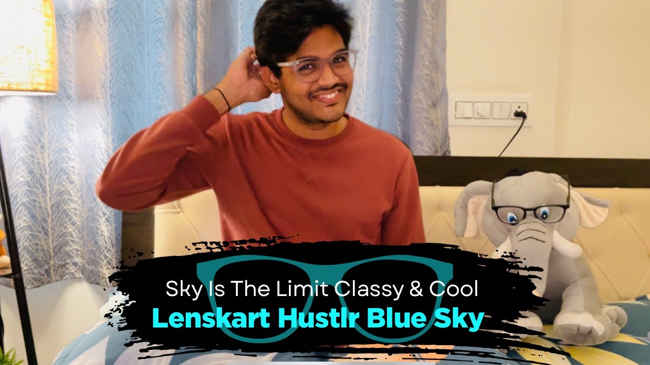 Lenskart Hustlr Sky Blue Cool & Light Full Rim Square Frames | Best ...