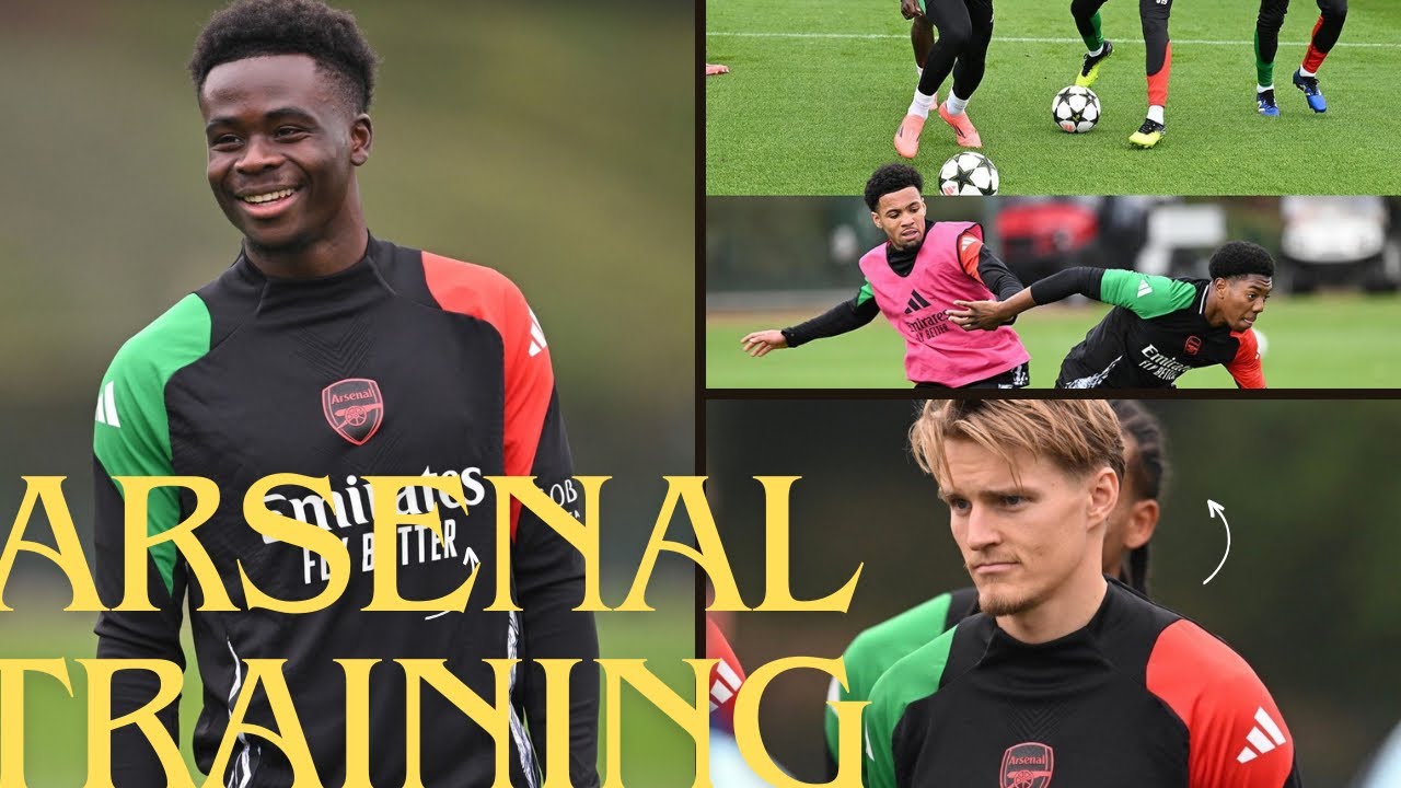 ARSENAL TRAIN AHEAD OF TOMORROW’S CHAMPIONS LEAGUE MATCH AGAINST ...