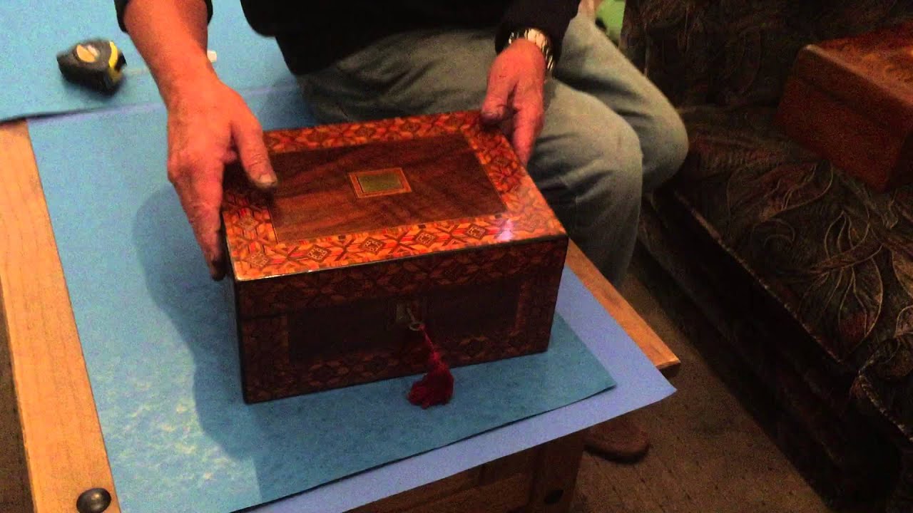 Tunbridge Ware Unusual Banded Box - YouTube