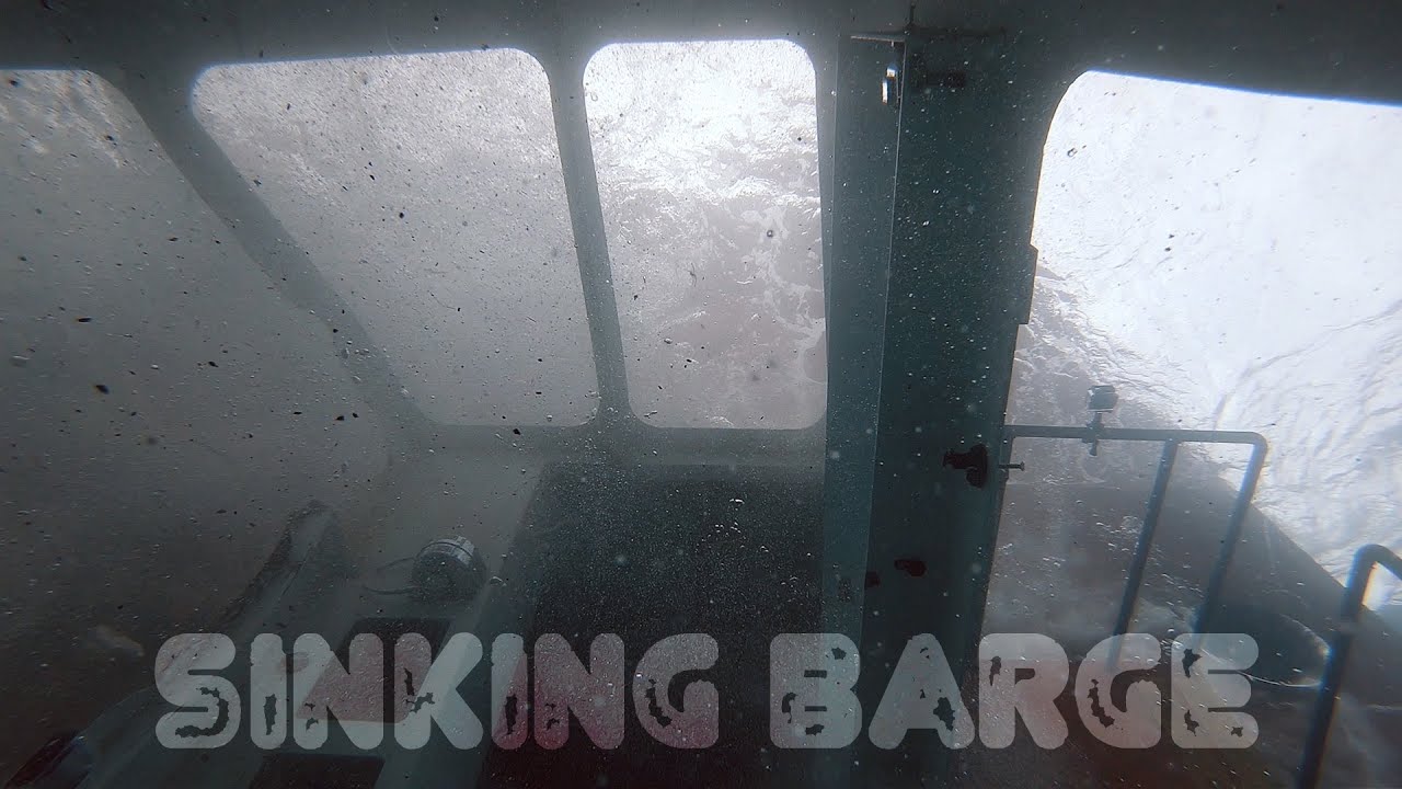 Sinking Barge Onboard Camera Captures Seafloor Impact - YouTube