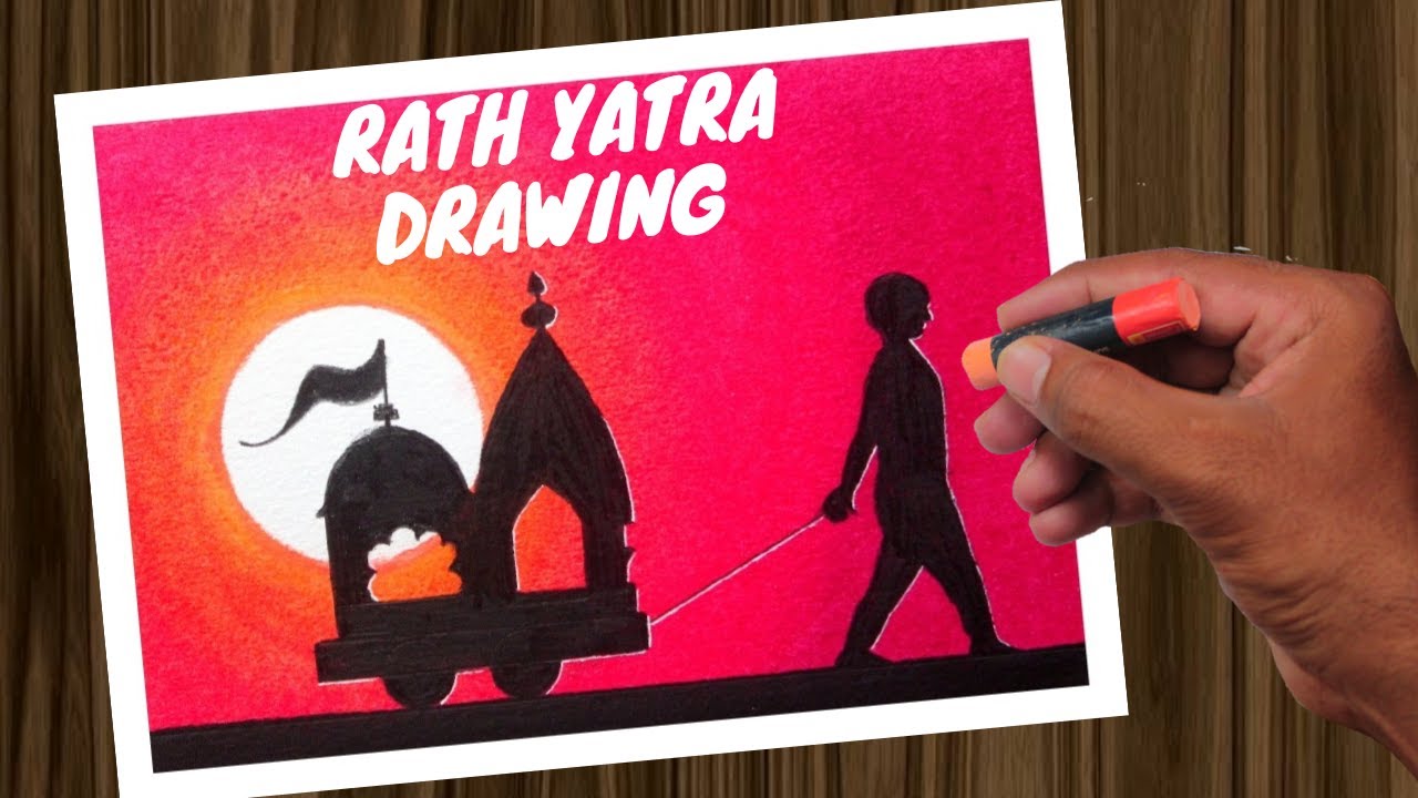 Rath yatra easy drawing | Rath yatra drawing with oil pastel | Easy ...