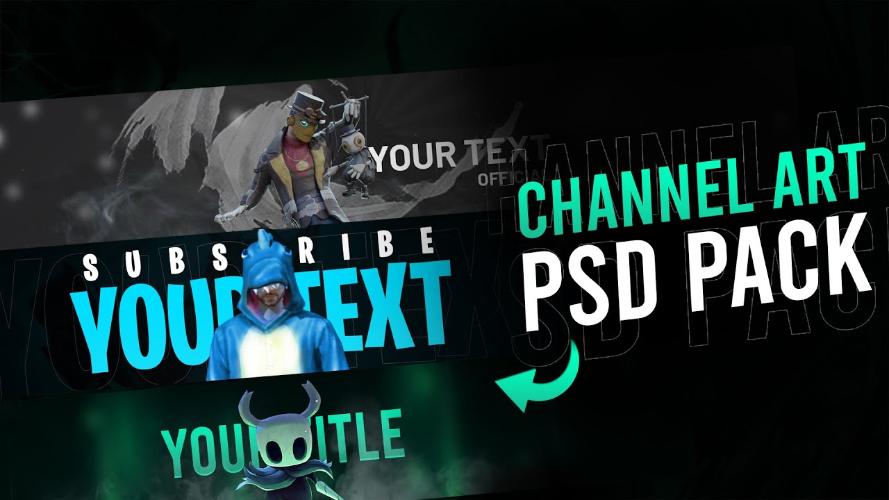 Youtube Banner PSD pack | Free Gaming channel art PSD pack | Photoshop ...