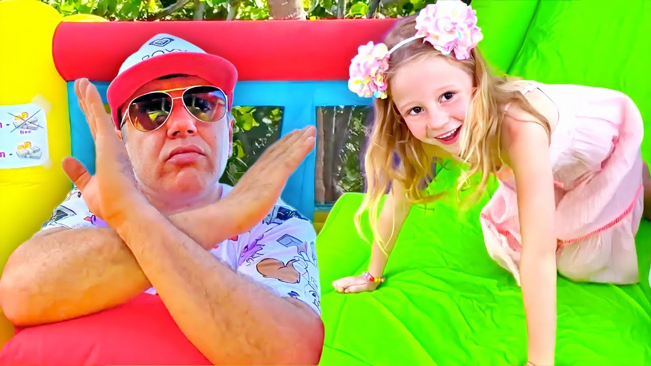 Nastya quiere subirse a un nuevo trampolín - YouTube