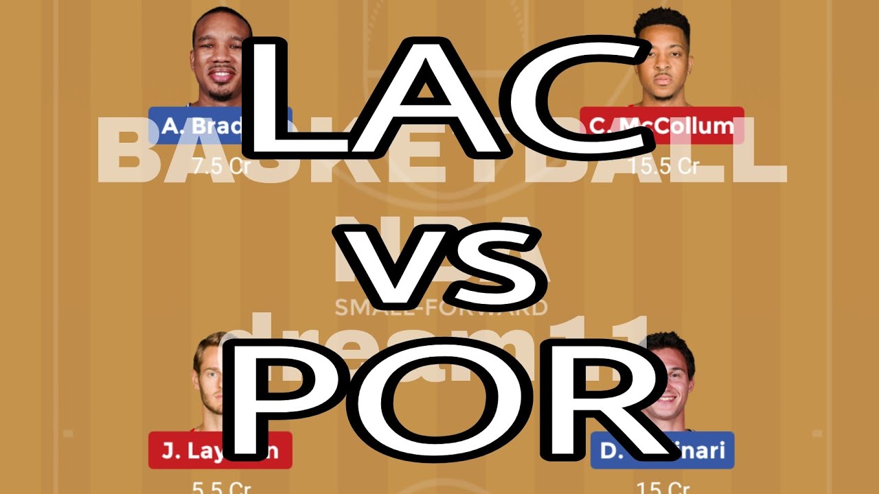 LAC vs POR vs LAC | lac vs por | dream11 Team | NBA basketball | O2KC ...