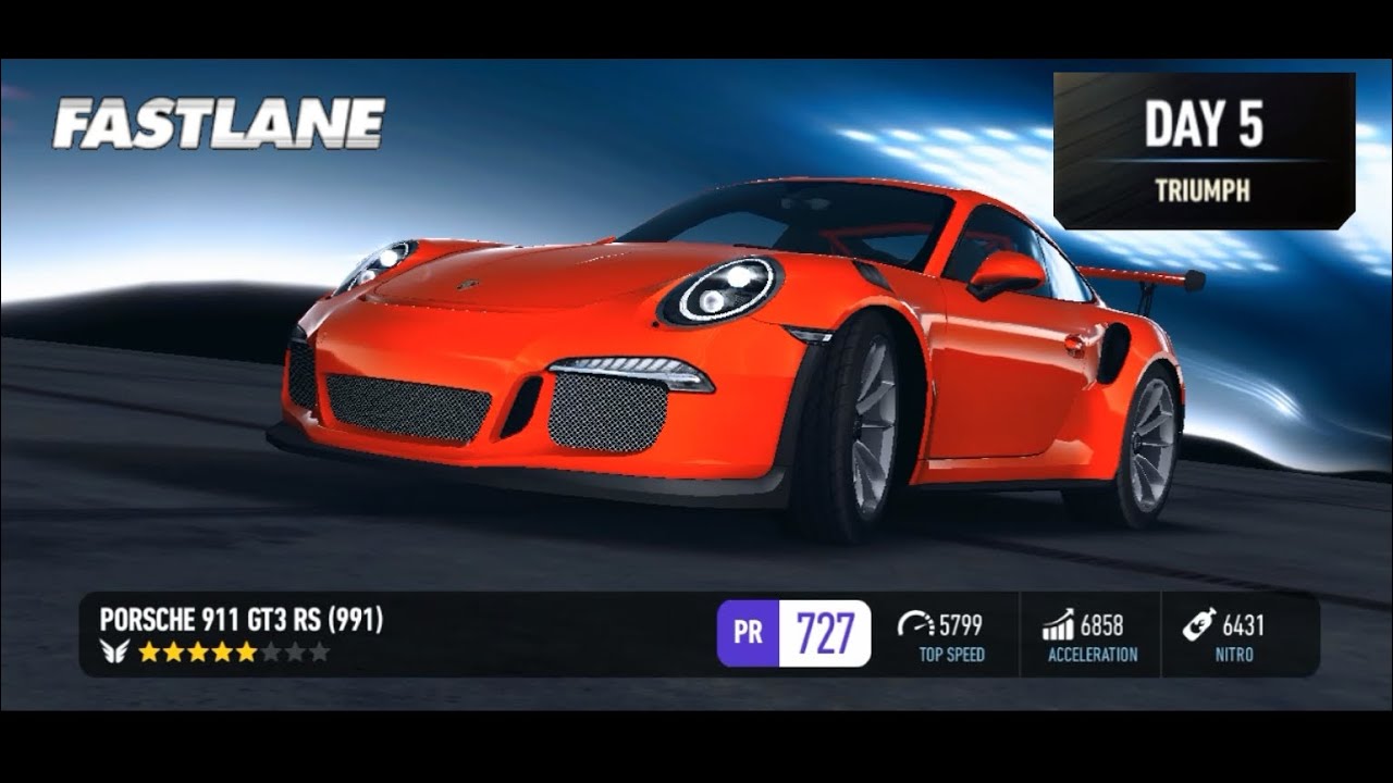 NFS No Limits 'FastLane' Porsche 911 GT3 RS (991) | DAY 5 - YouTube