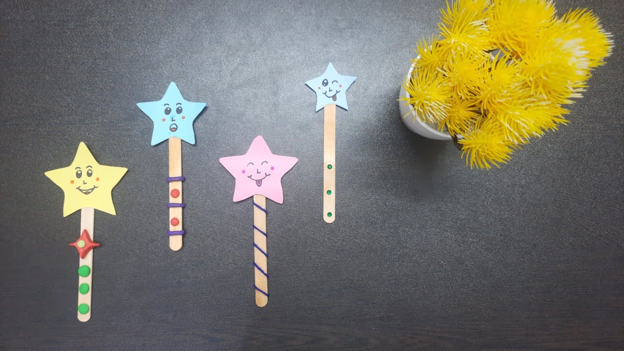 DIY Cute Star magic stick | How to make a magic stick | Sadhika Art and ...
