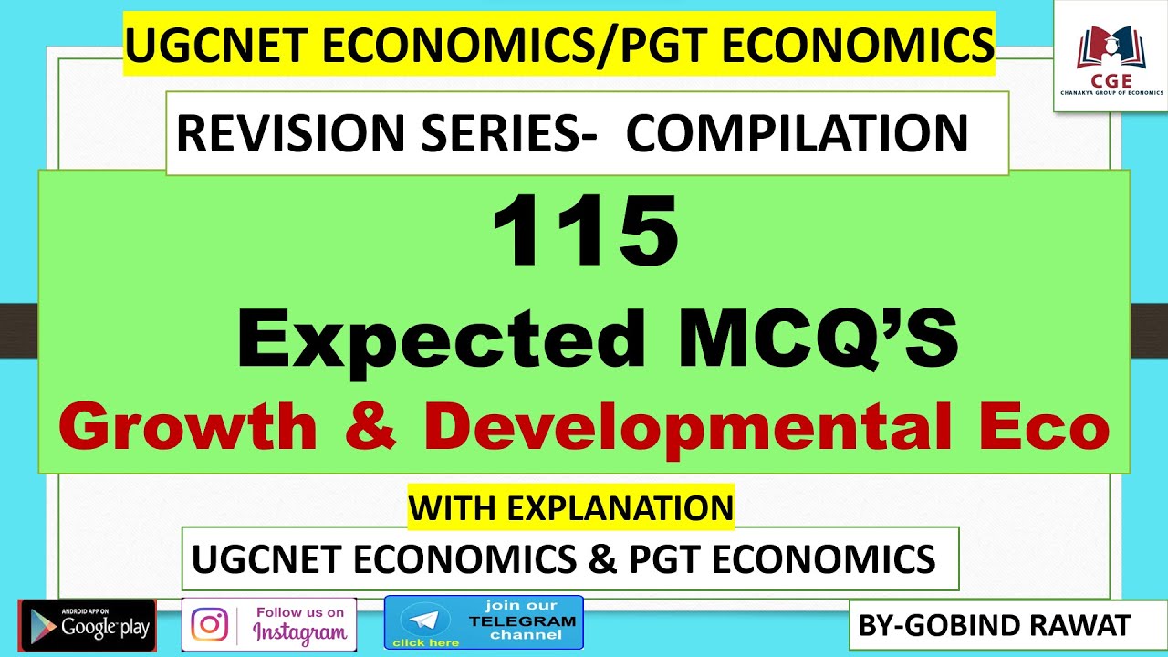 115 MCQ'S Growth and developmental Economics , REVISION SERIES ...