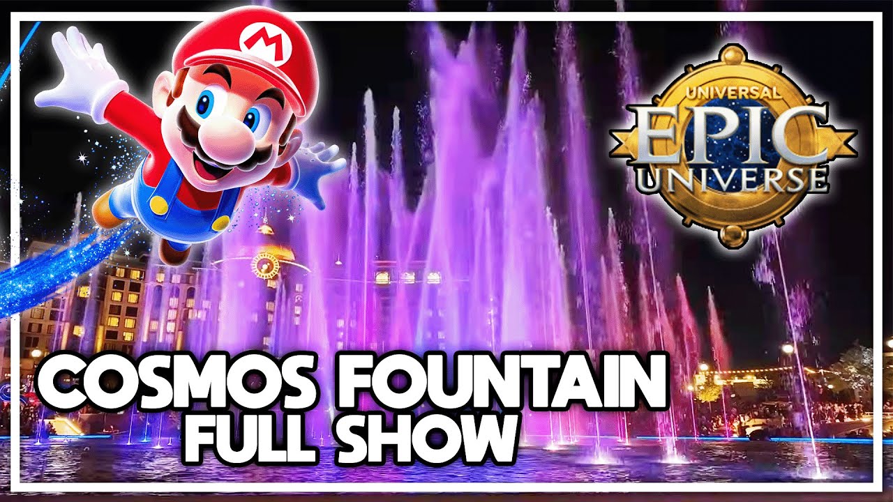 Universal Epic Universe - Cosmos Fountain Show Makes Debut - YouTube