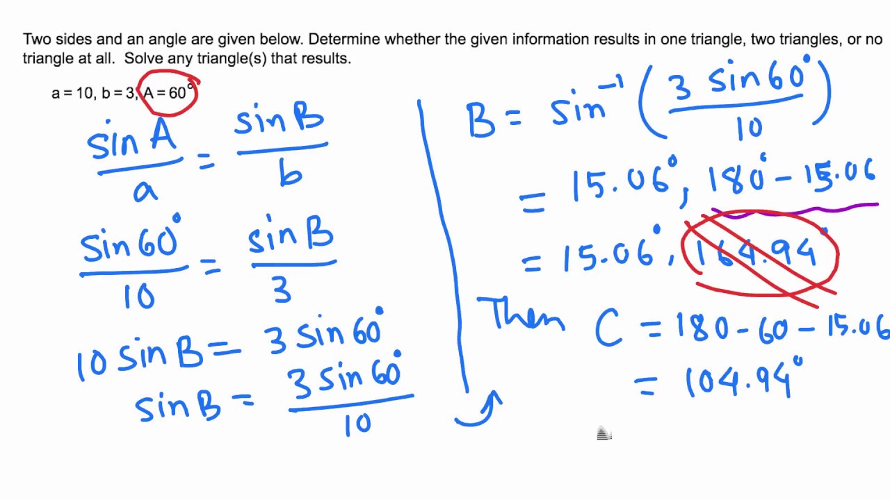 Trigonometry: Solving a triangle - YouTube