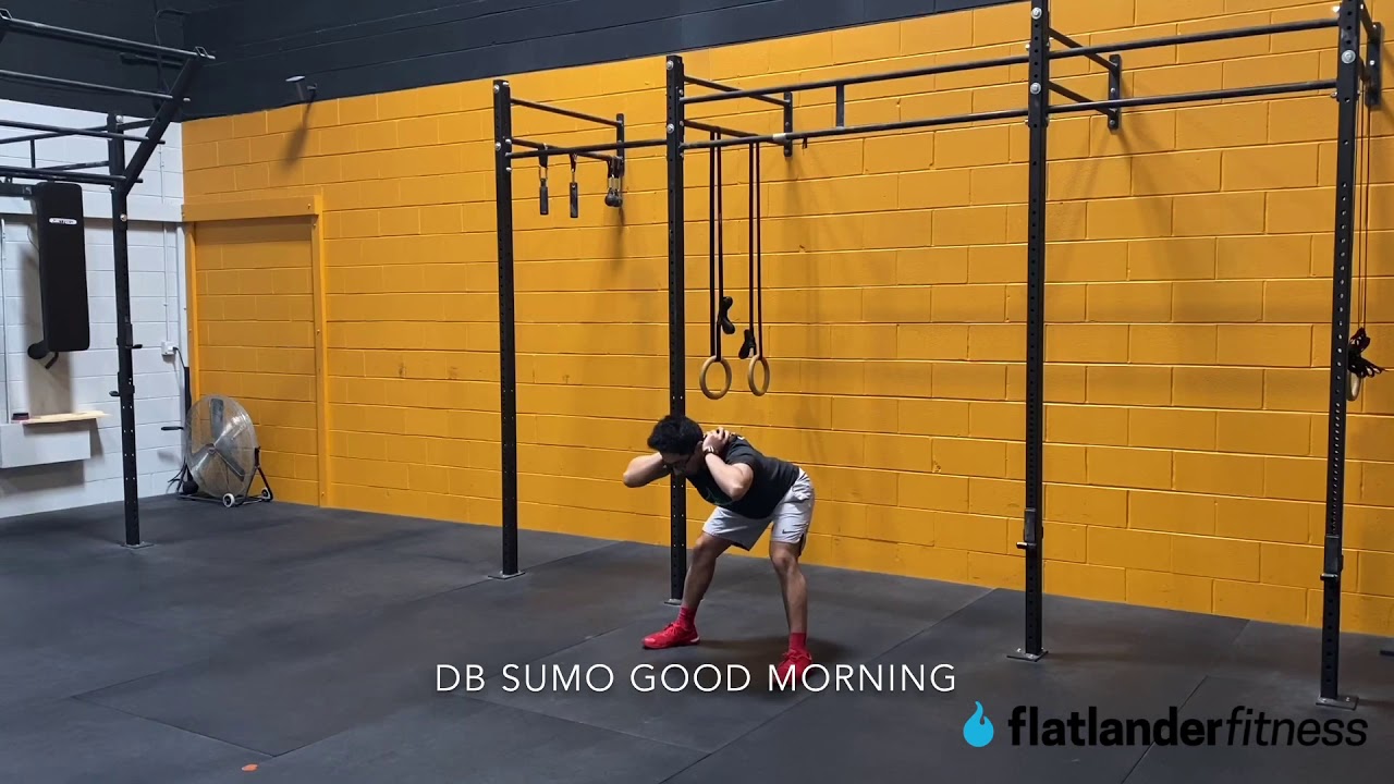 Dumbbell Sumo Good Morning Demo - YouTube