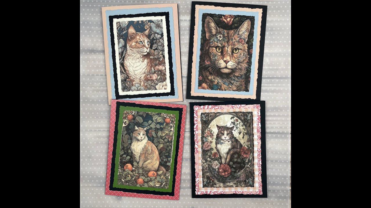 Memory Makers Art Nouveau Cats Greeting Cards - YouTube