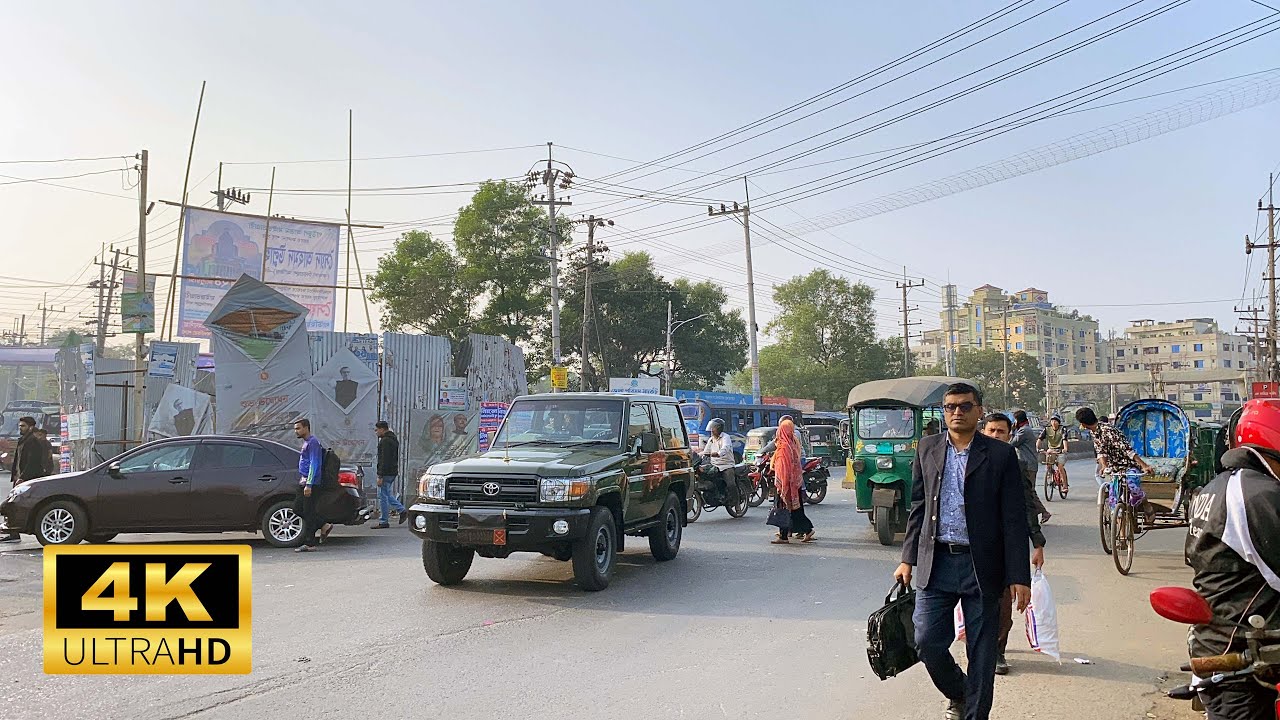 4K Bangladeshi walking tour 2024 Oxygen Bus Stand Bayezid Chittagong 4K ...
