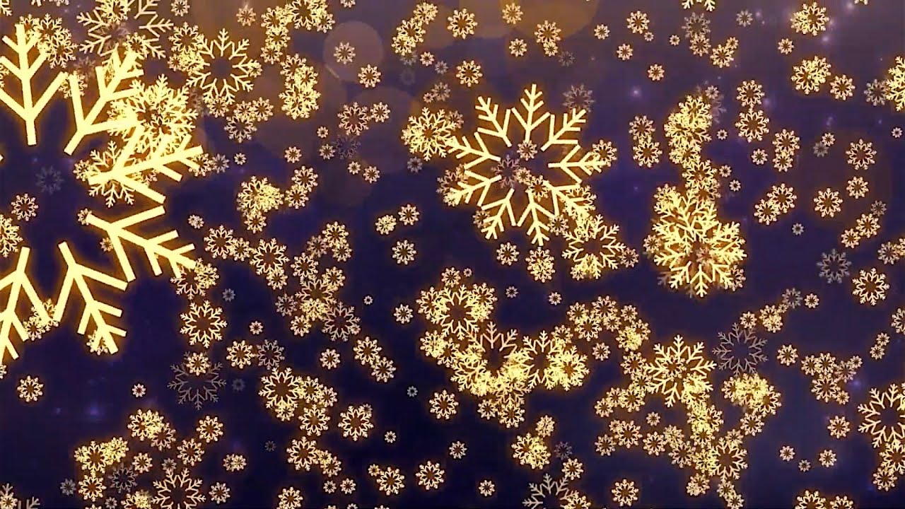 Golden Glow Snowflakes Gently Falling to Relax You in a Winter ...
