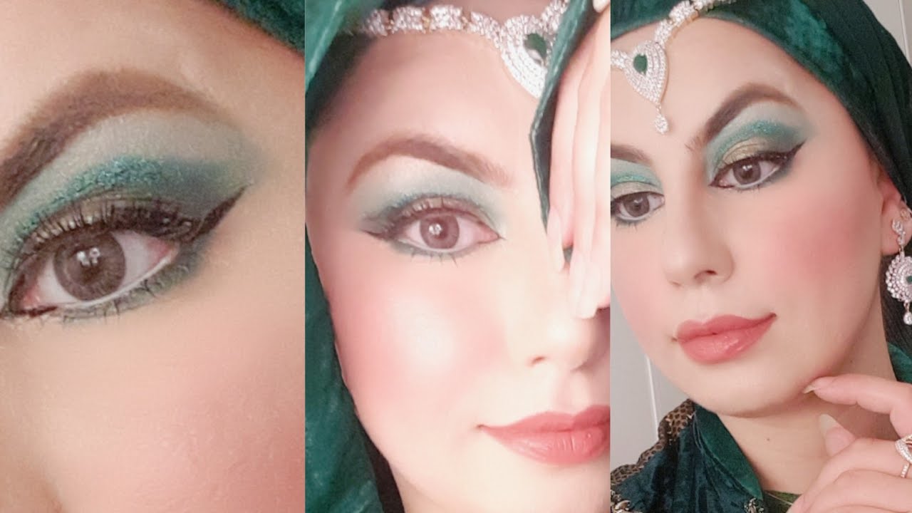 Green Makeup For Afghan Culture , Nikkah Makeup , mehndi makeup - YouTube