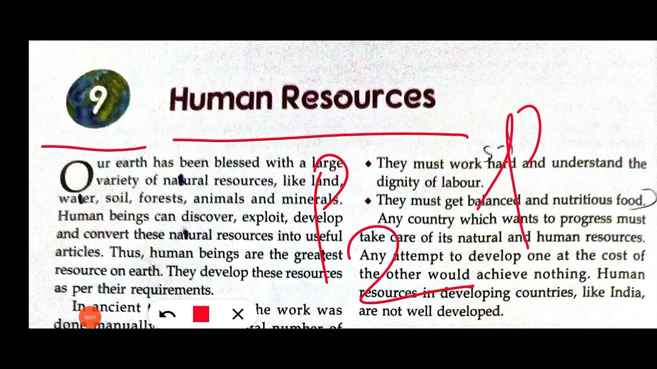 Class 8 geography chapter 9 Human Resources - YouTube