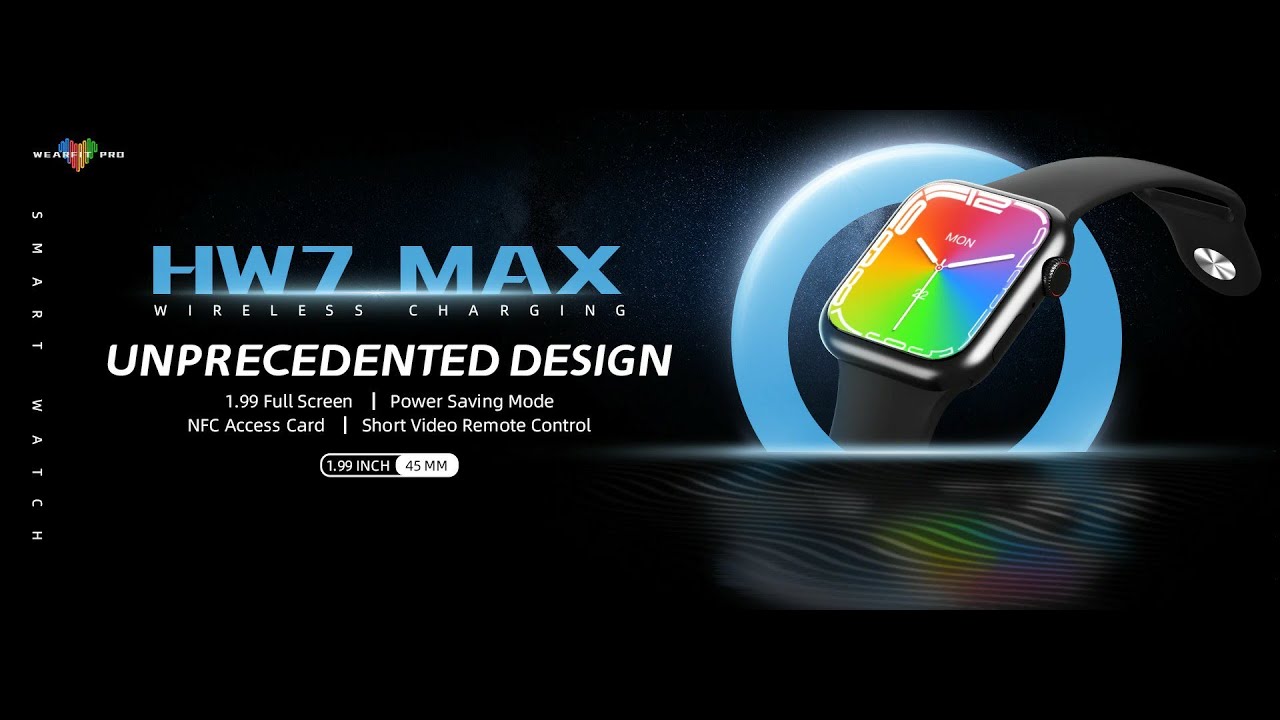 Hw7 Max Smart Watch Newest Series 7 1 99 Nfc Voice Assistant Payment Bluetooth call Smartw - YouTube