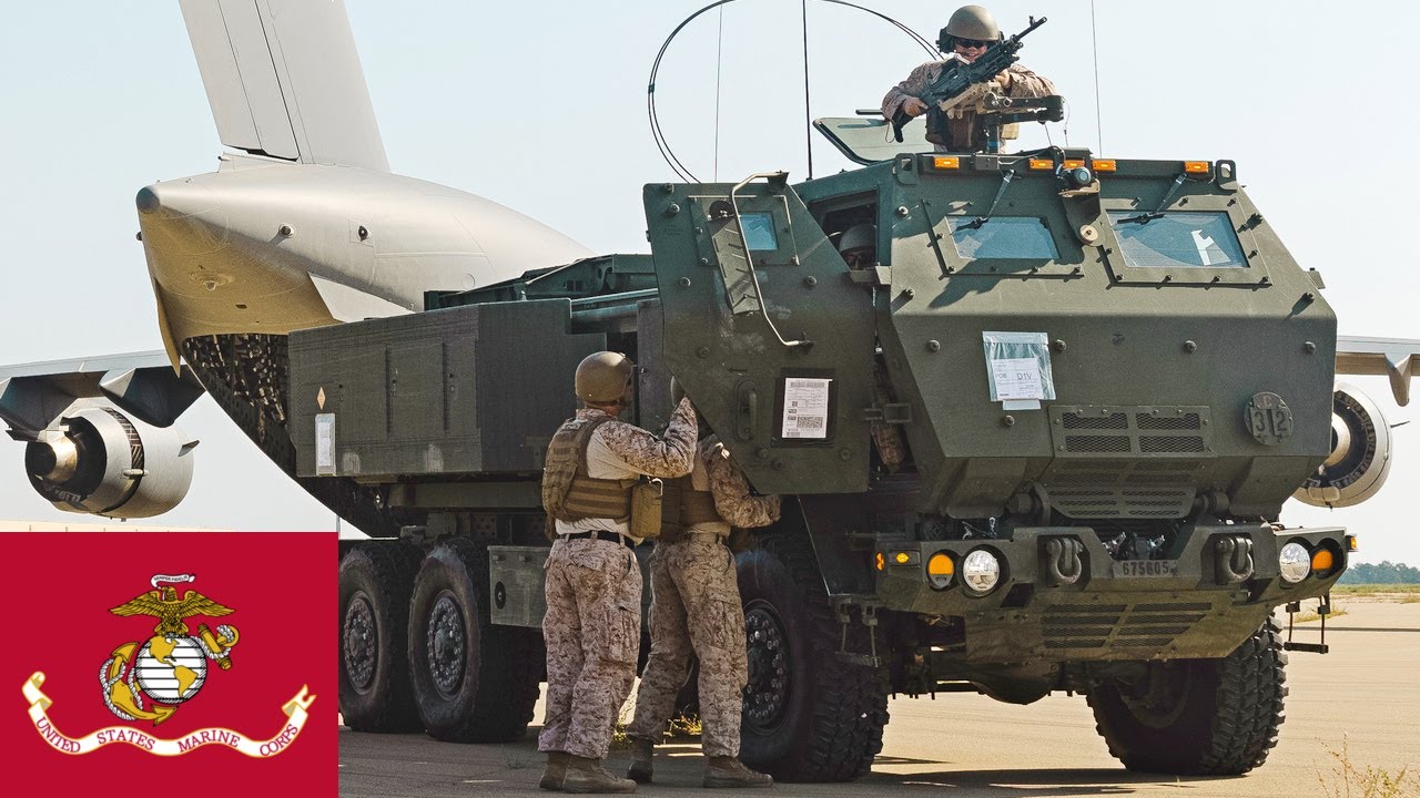 US Marines , M142 HIMARS. Rapid infiltration during military training ...