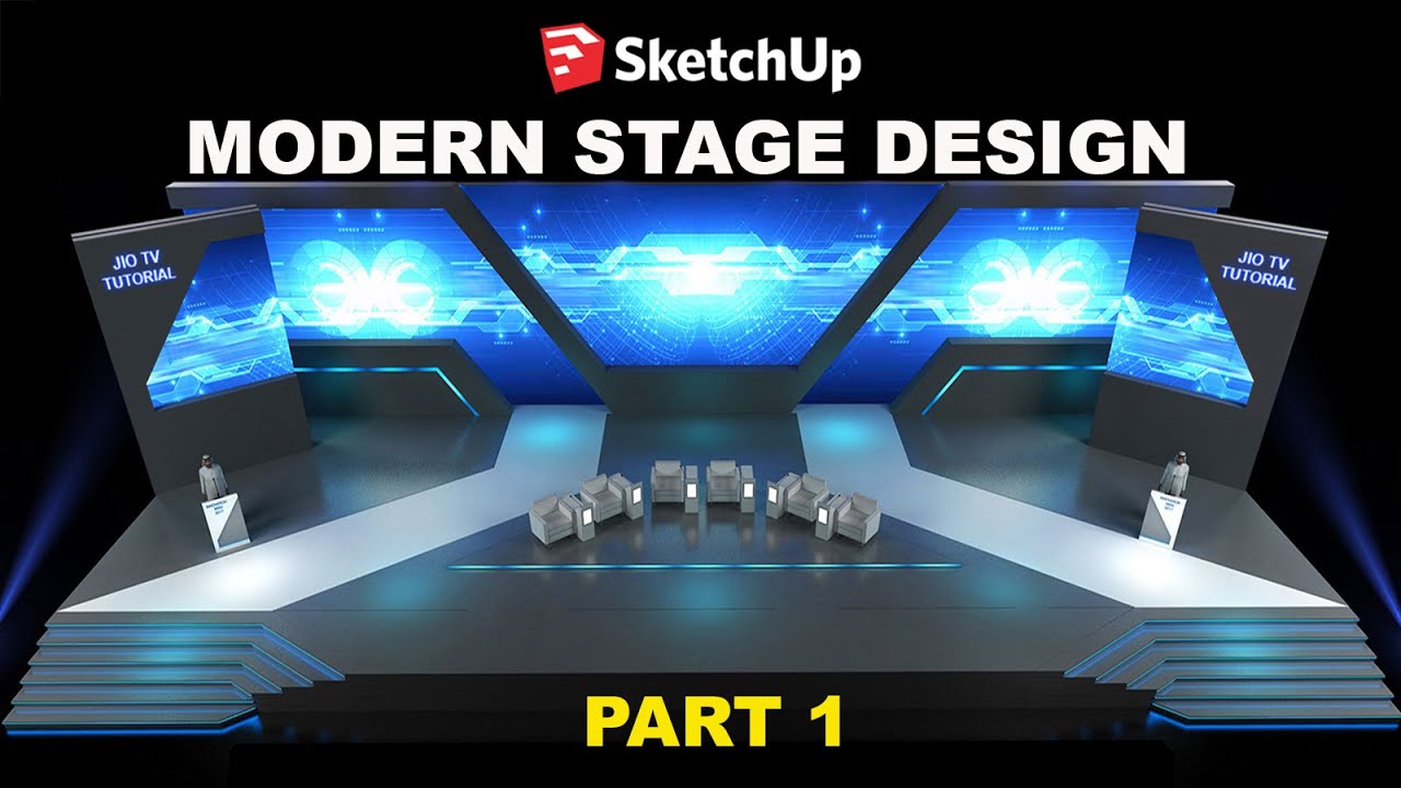 PART 1 - DESAIN MODERN STAGE DENGAN SKETCHUP - YouTube