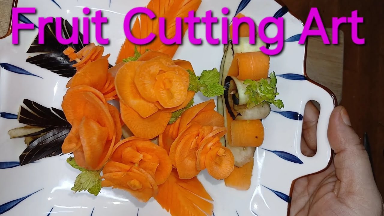 Fruit and Vegetables Cutting Design Art - YouTube