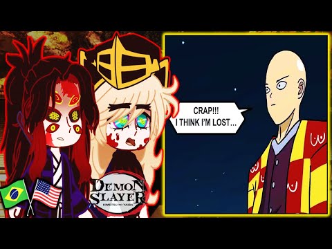 Upper Moon + Muzan react to Saitama in Demon slayer season 3👺Gacha club ...