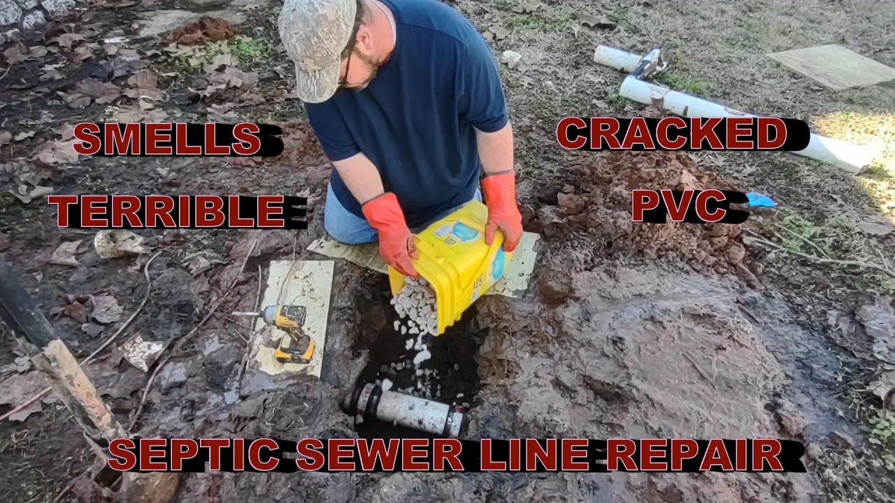 FIXING BROKEN UNDER GROUND SEPTIC SEWER PVC PIPE - YouTube