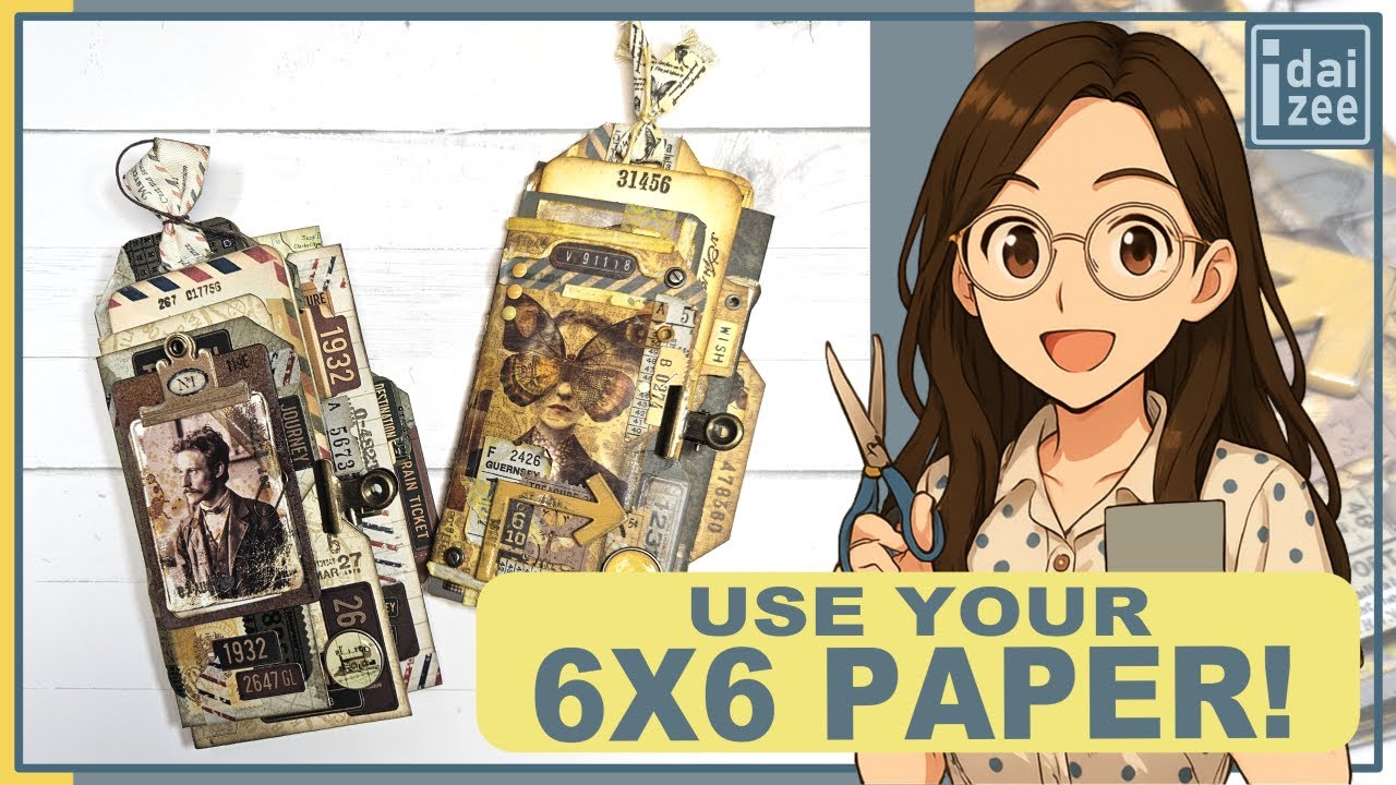 Mini Folio - Tutorial - Use your 6x6 Single sided paper (12x12 one sheet wonder!) - YouTube