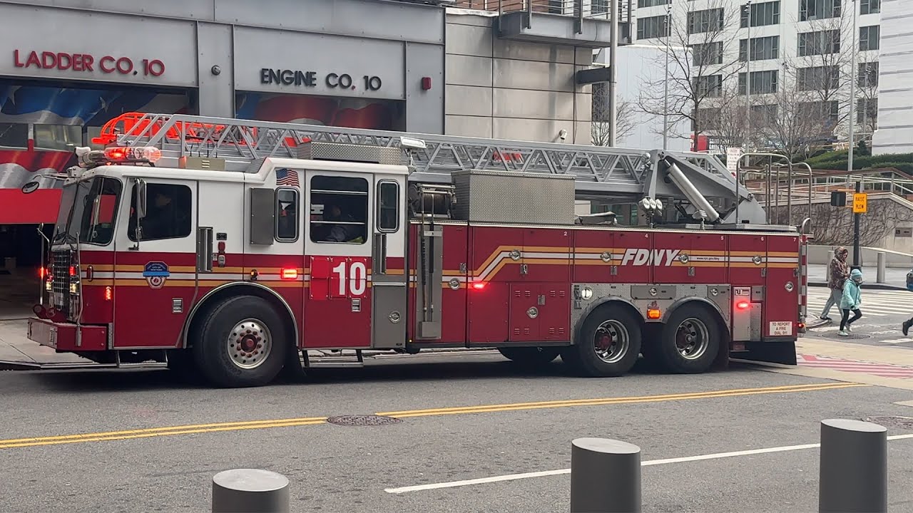 FDNY Ladder 10 SPARE Responding and Returning to Quarters - YouTube