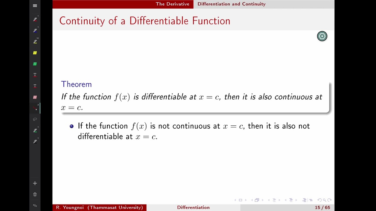 Differentiation: 6. Continuity and Differentiation - YouTube