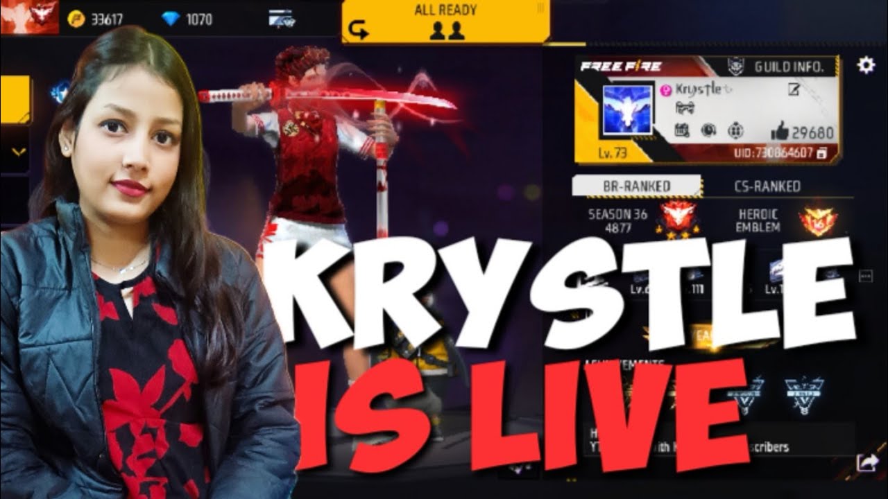 1Vs1Challenge custom r ️ 🤬FF Live stream Krystle is Live #classyff #freefire #freefirelive # ...