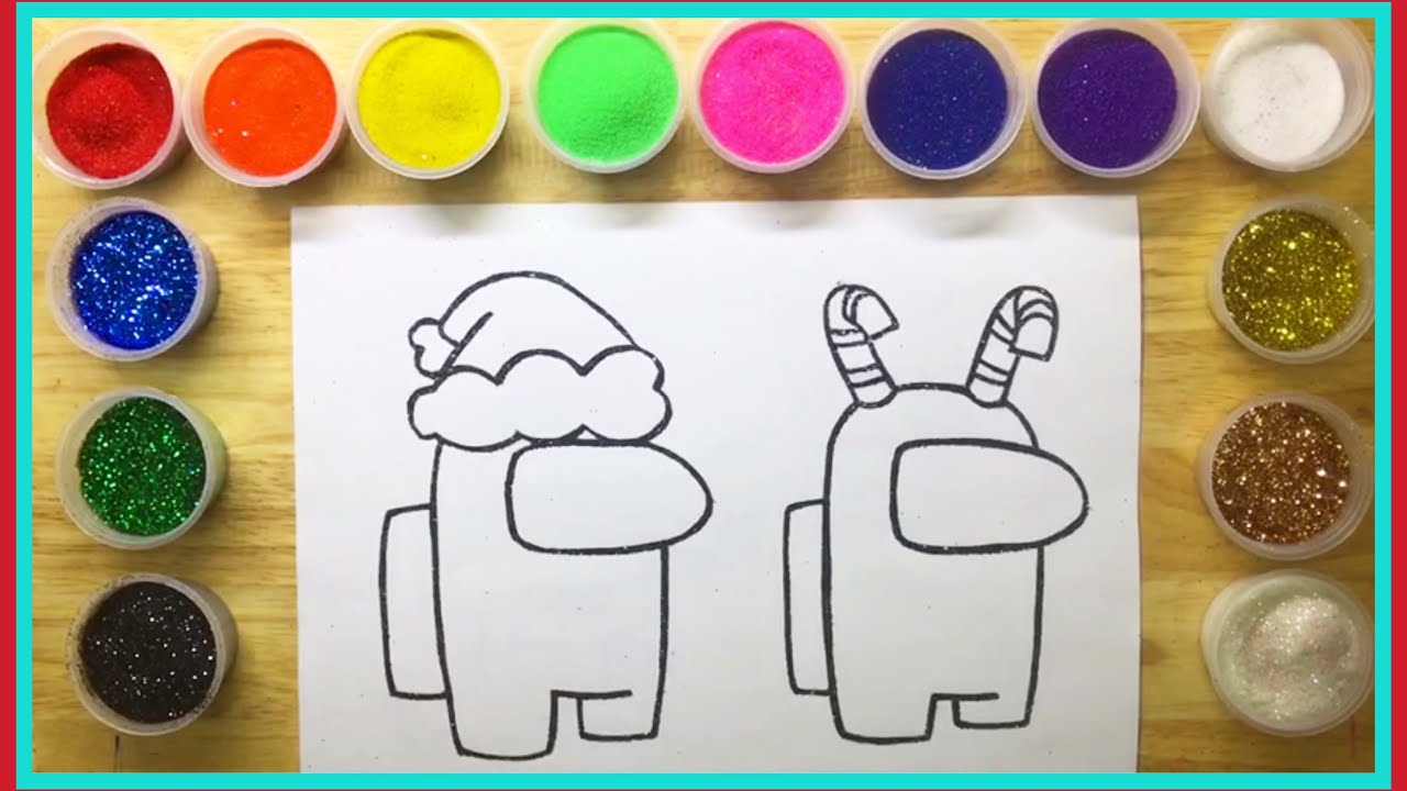 Tô Màu Tranh Cát Kim Tuyến Among Us Đón Giáng Sinh - Sand Painting ...