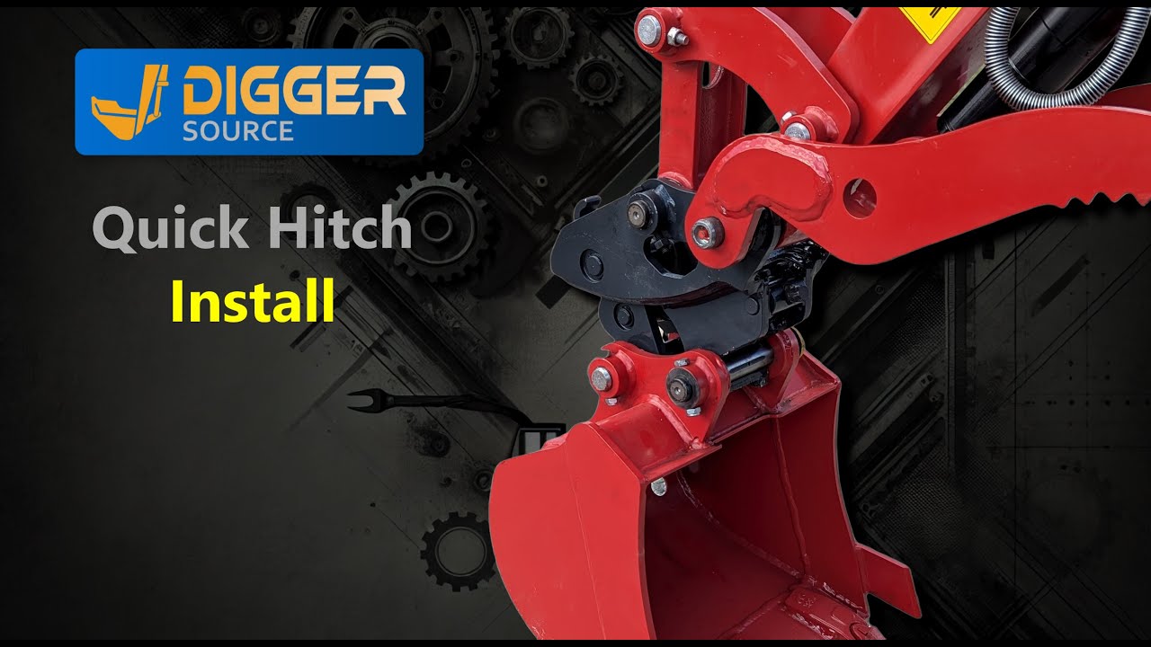 Install a mini excavator quick hitch - YouTube