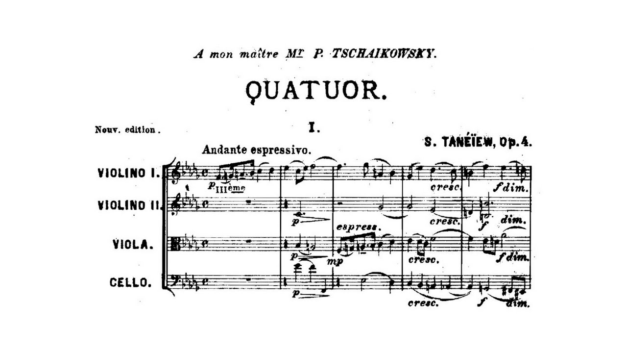 Sergei Taneyev – String Quartet No. 1 - YouTube