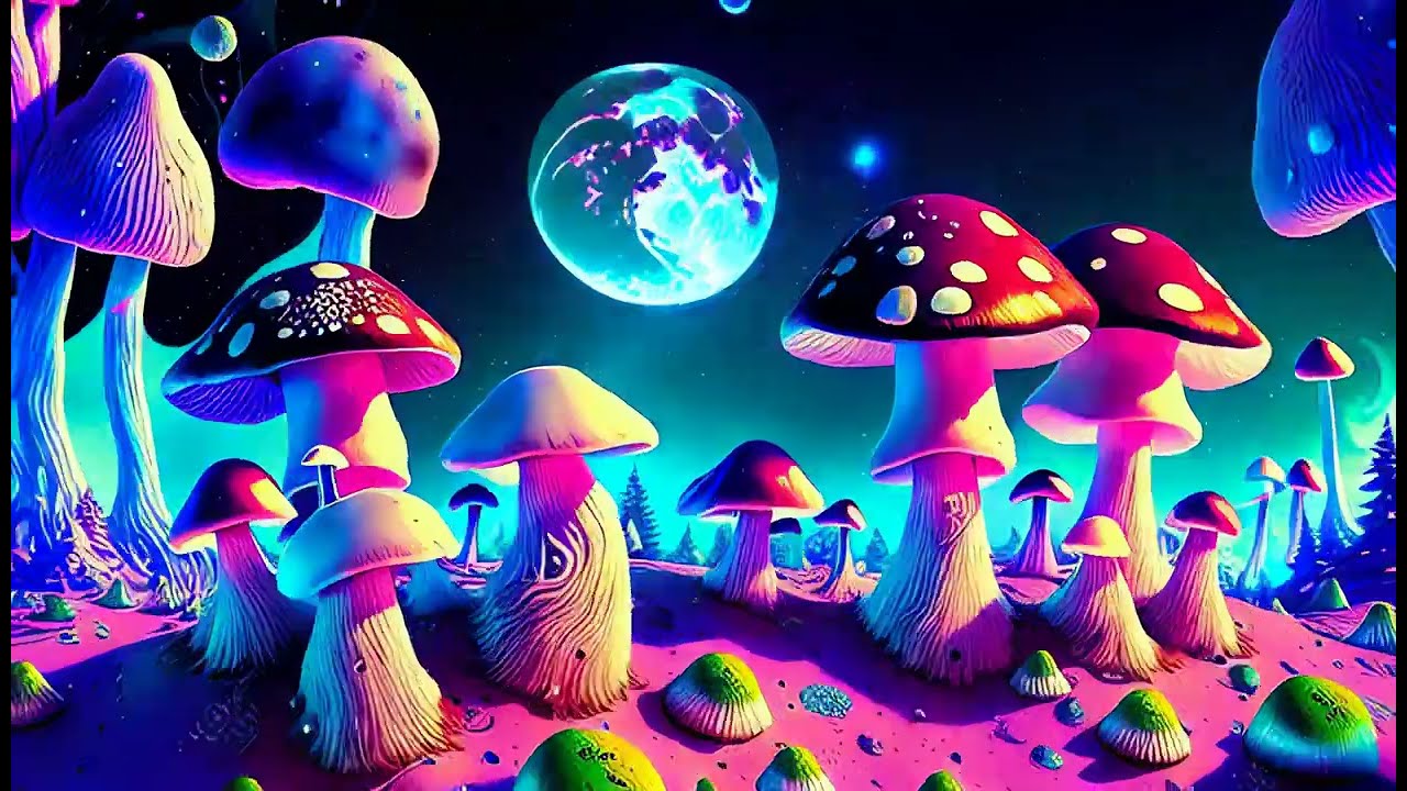 Trippy Mushrooms Wallpaper