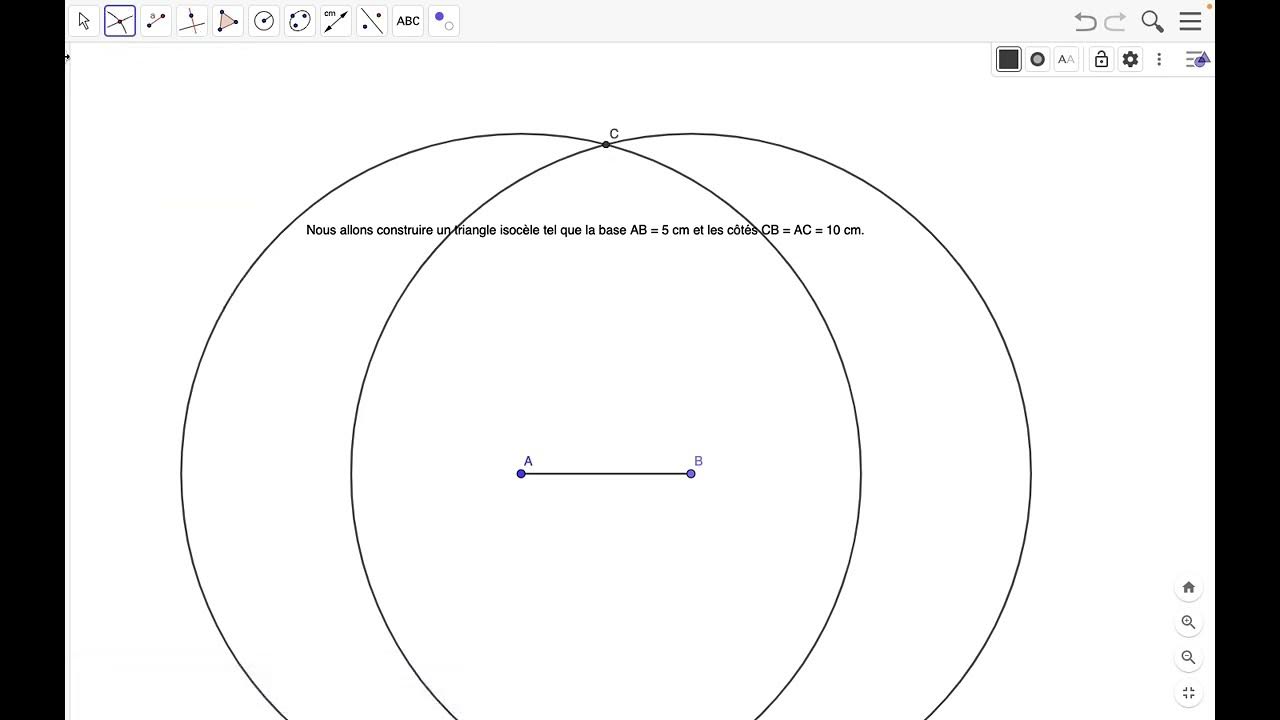 Tuto construire un triangle isocèle - Geogebra - YouTube