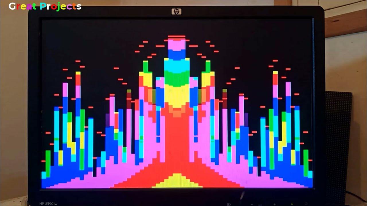 arduinoFFT With ESP32 and vga 32 Band - YouTube