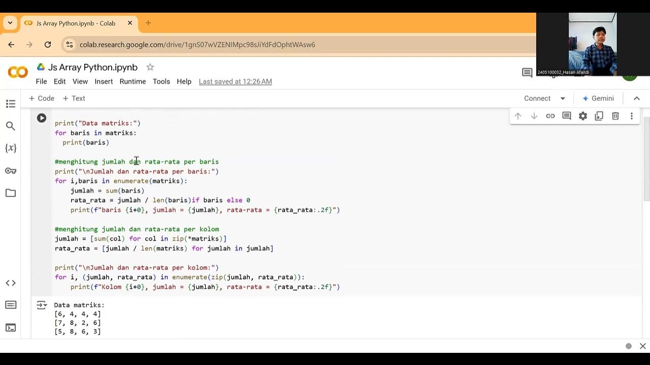 Tugas pemrograman array python - YouTube