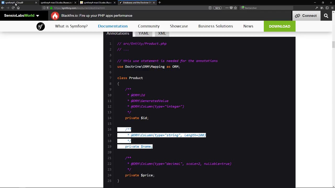 Tuto 510 Symfony4 Doctrine Orm Entity Diff Migrate Cloud9 Youtube 8215