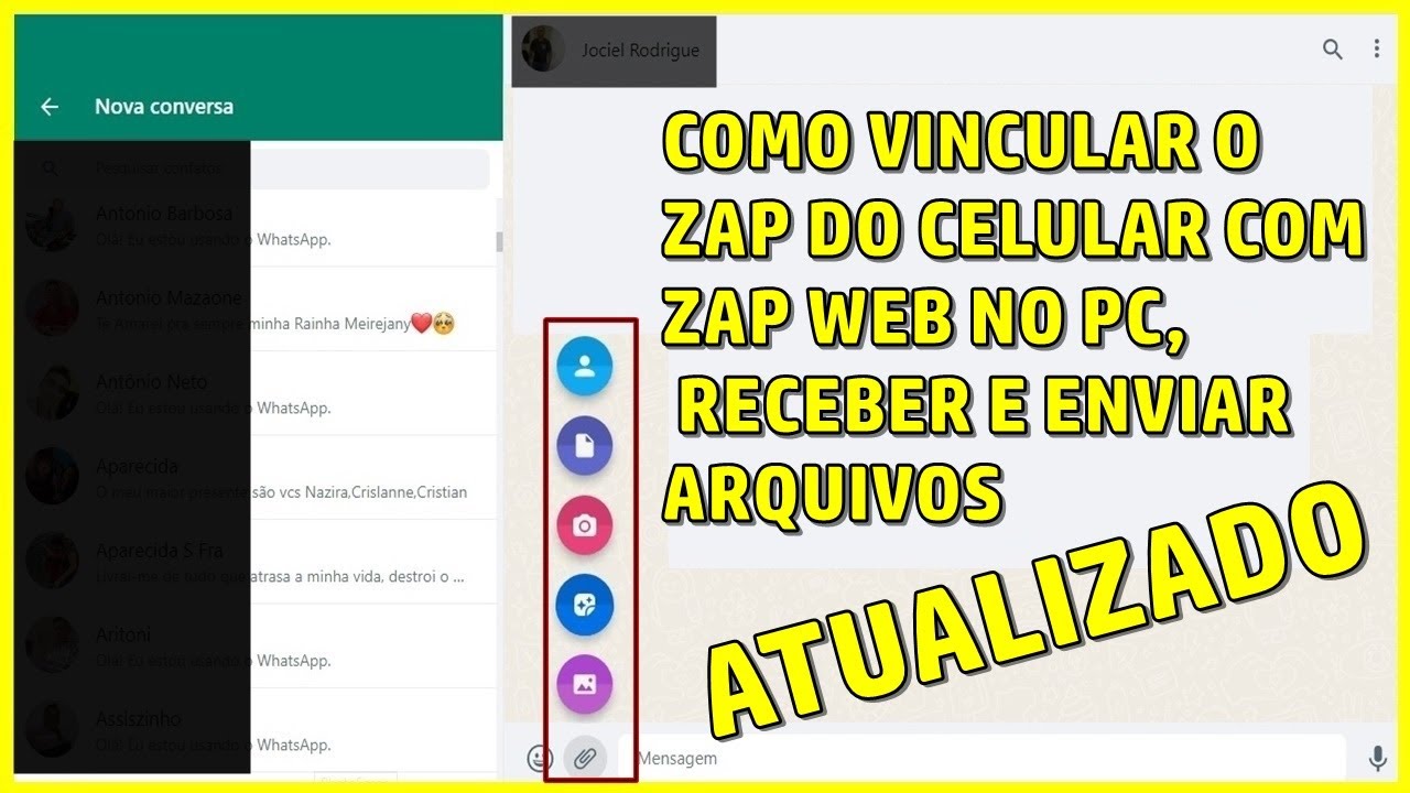 COMO USAR O ZAP WEB NO PC RECEBER E ENVIAR ARQUIVOS - YouTube