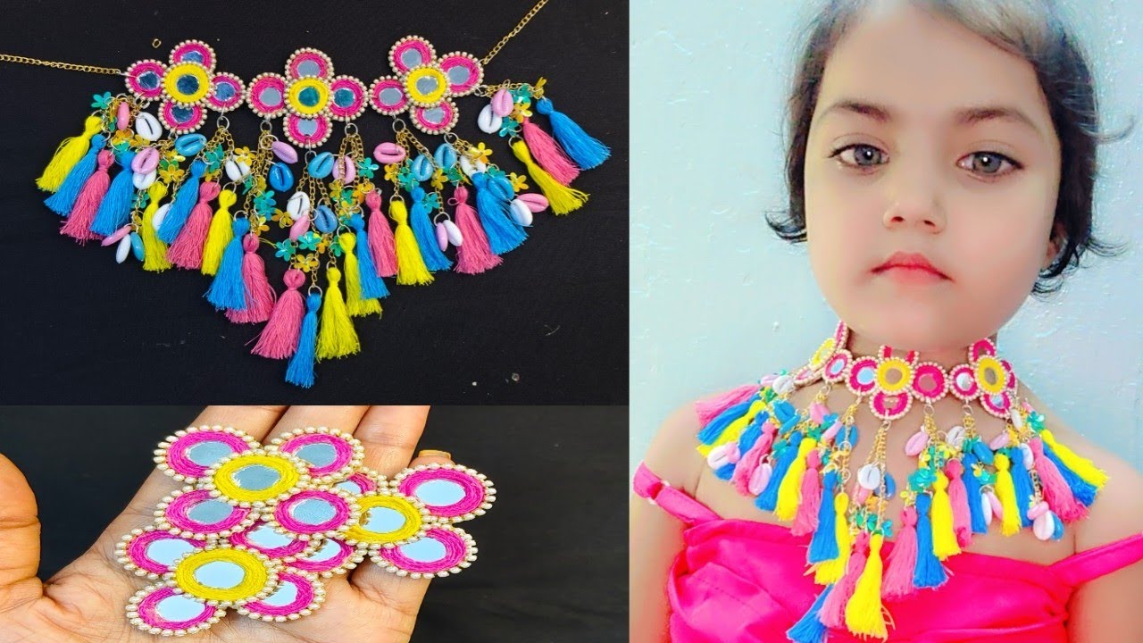 Navratri special necklace/Diy necklace/how to make navratri necklace ...