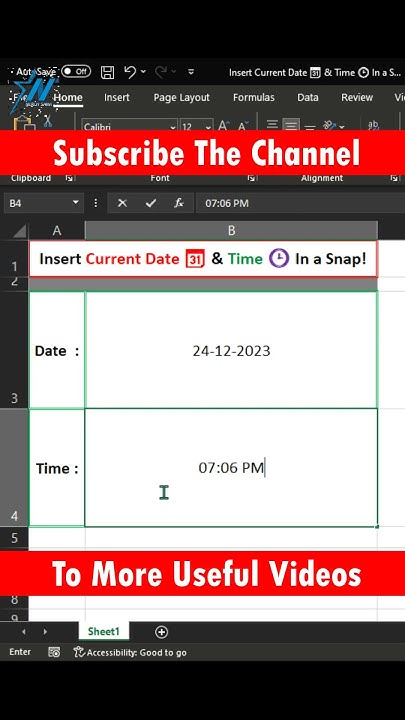 Word & Excel Shortcut To Insert Current Date & Time INSTANTLY 😮 Excel For Fresher #shorts - YouTube