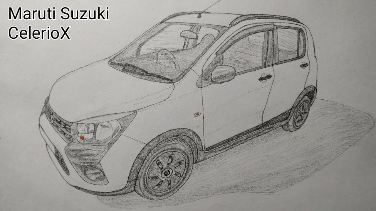 How To Draw Maruti Suzuki CelerioX | Maruti Suzuki Car Drawing | Car ...