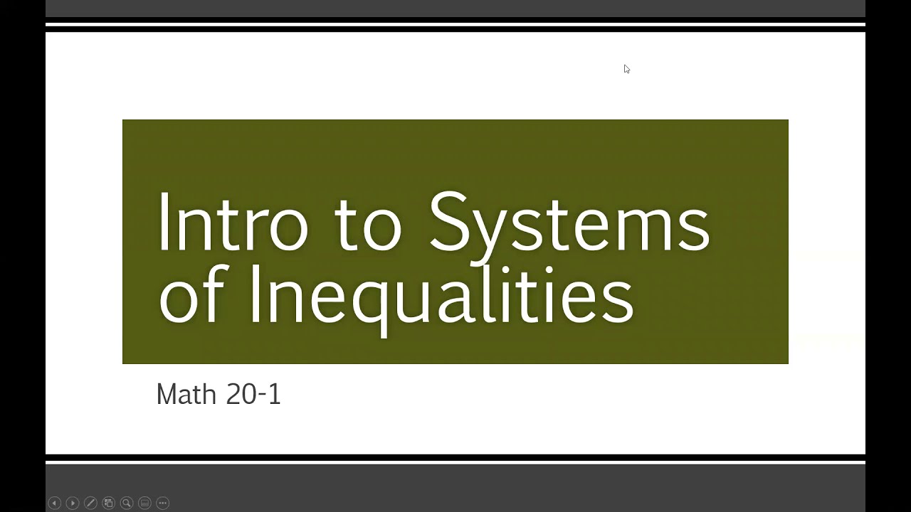 Math 20-1 - Solving Systems of Linear Inequalities - YouTube