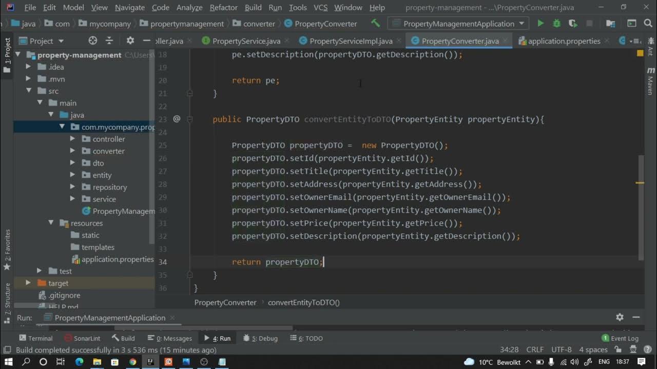 24.Sending back the new entity along with status using ResponseEntity. - YouTube