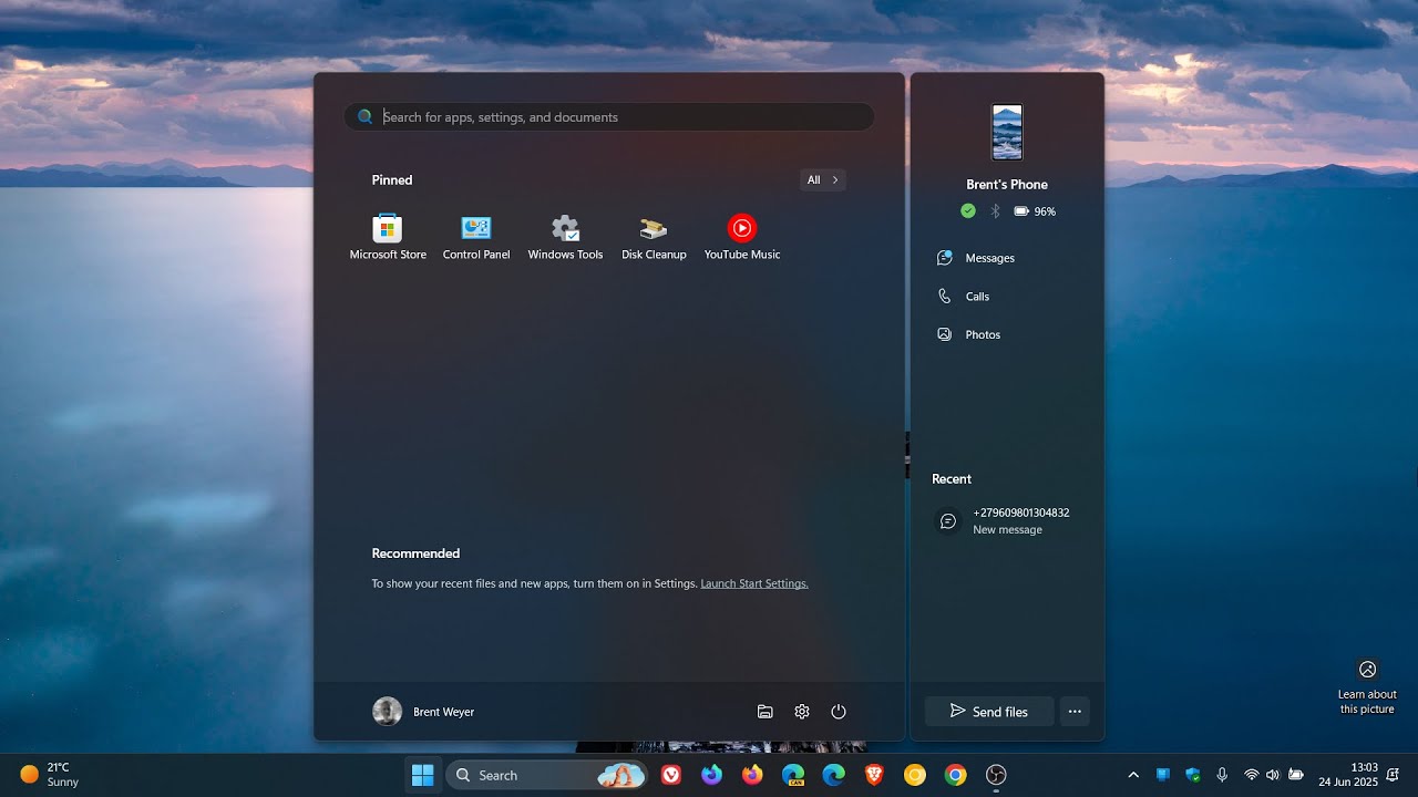 I Got It! Hands-On with the New Windows 11 Start Menu Phone Link Panel ...