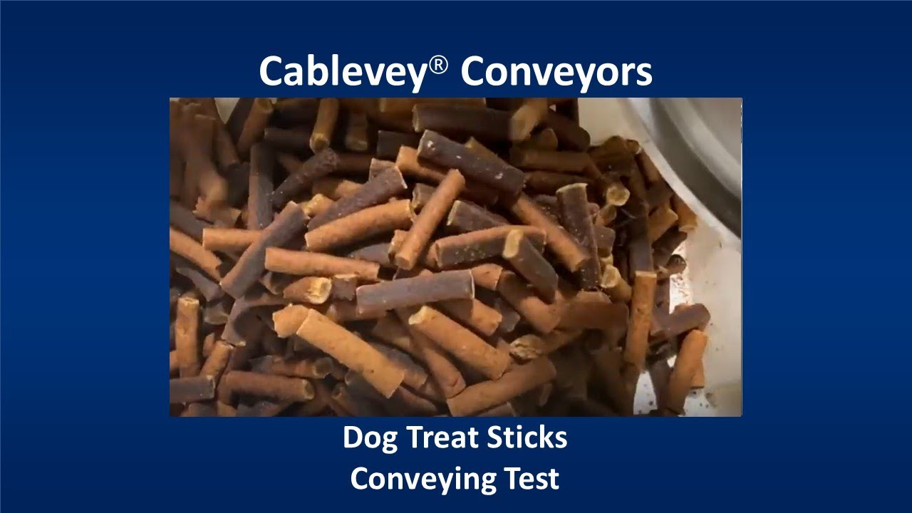 Cablevey® Conveyors - Conveying Test For Dog Treat Sticks - YouTube