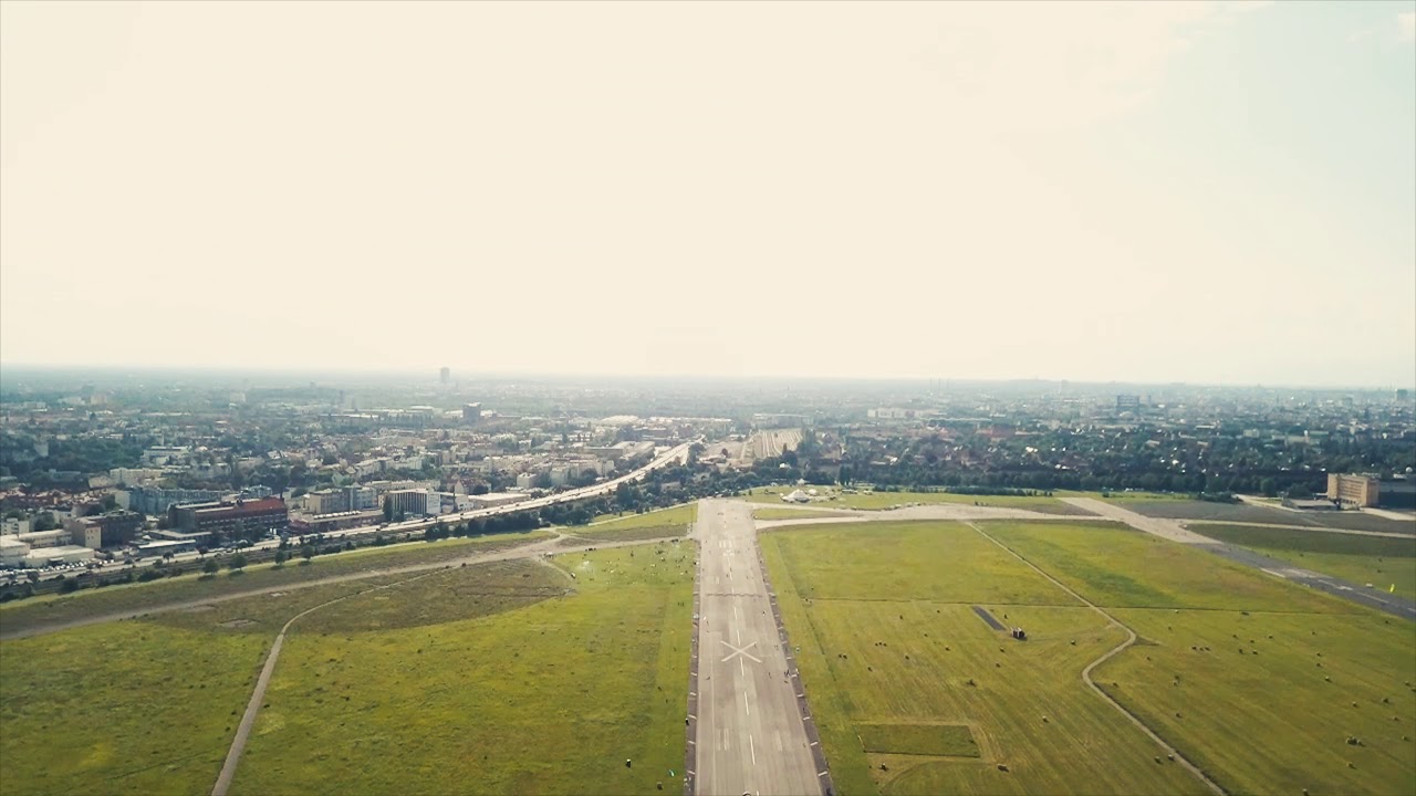 Drone Flying on Airport Runway 4K Mavic DJI Pro - YouTube