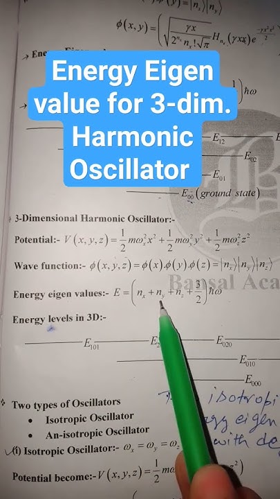 Energy Eigen Value for 3-dimensional Harmonic Oscillator Quantum ...
